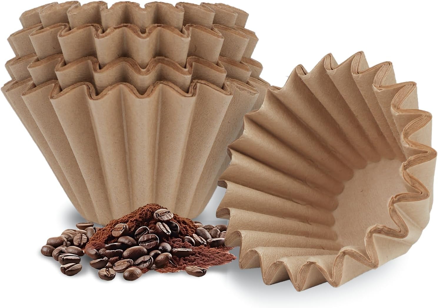 Disposable Big Coffee Filters,300PCS Unbleached Basket Coffee Paper ...