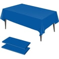 Disposable Blue Plastic Tablecloths for Parties - 54"x 108" Rectangle ...