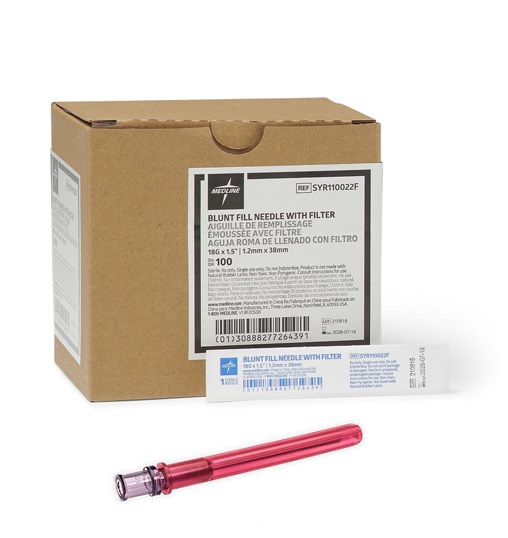Disposable Blunt Fill Needle with Filter 100/bx 18G x 1.5" - Walmart.com
