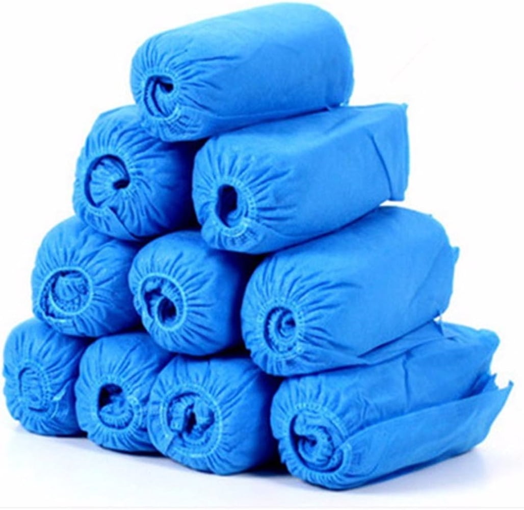Disposable Boot & Shoe Covers -Scheam Blue 100 Pack Non-Woven Fabrics ...