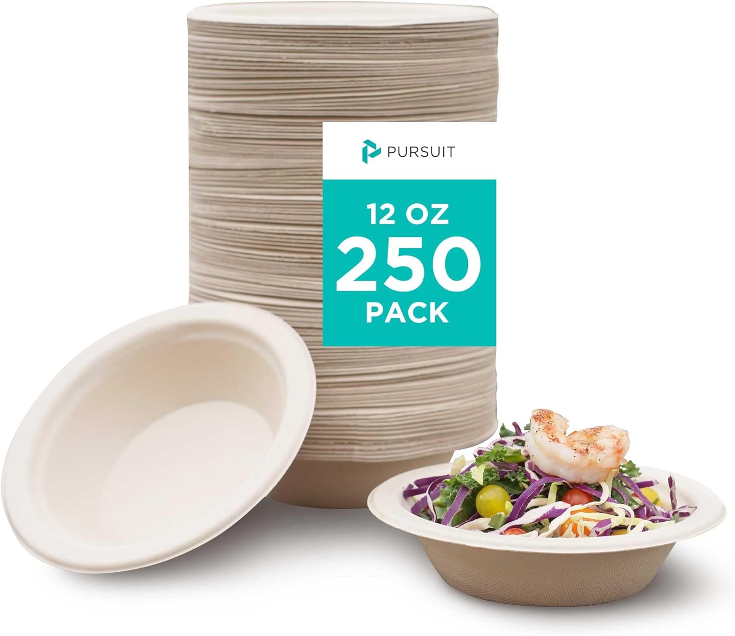 Disposable Bowls - 12oz Heavy Duty Paper Bowls Alternative | 100% ...