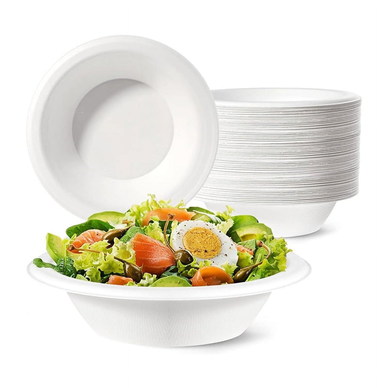 Disposable Bowls 50 Pack, Sugarcane Bowls Compostable Soup Bowls ...