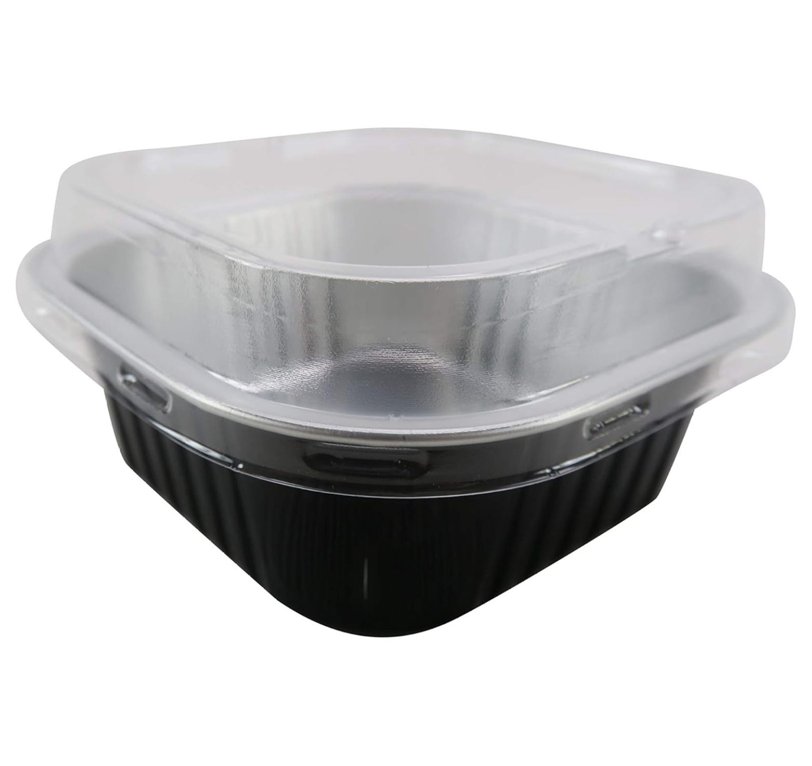 Disposable Cake and Dessert Cup Set with Lid - 4.5 x 4.5" Square Cake ...
