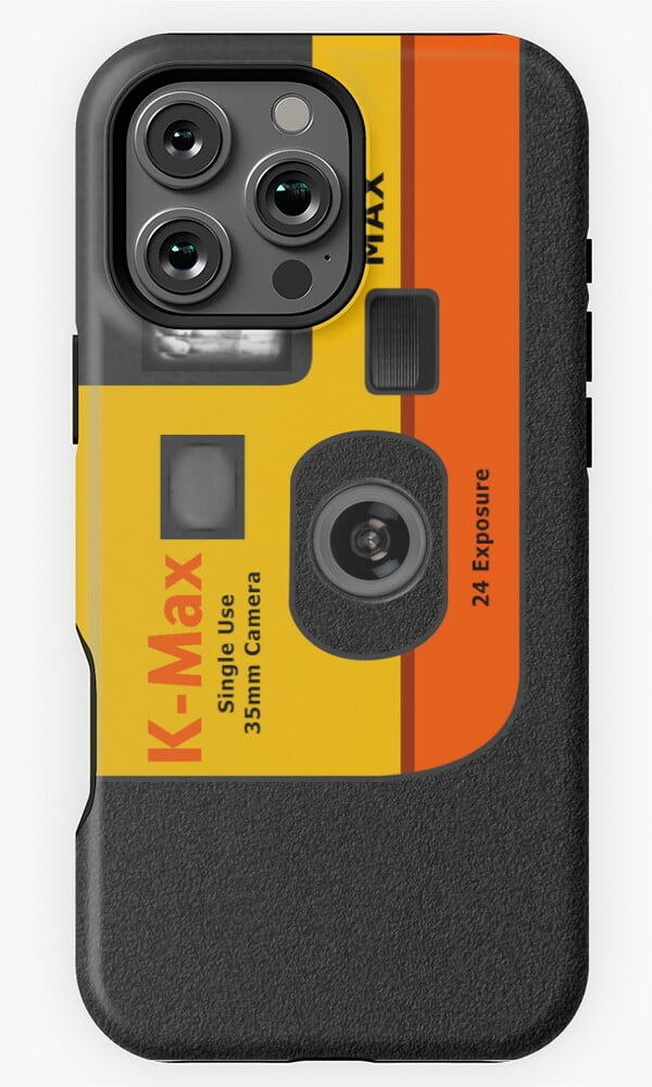 Disposable Camera KMax Retro Phone Case for iPhone 16 15 14 13 12 11 ...