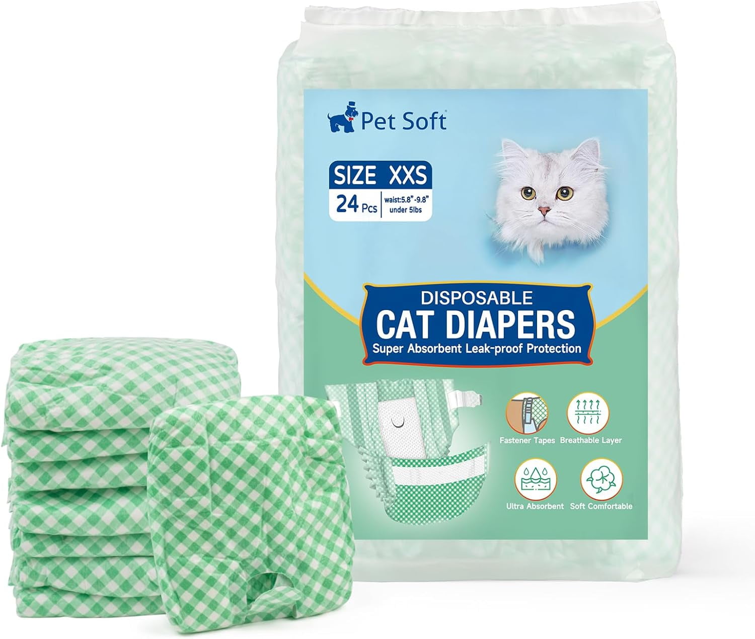 Disposable Cat Diapers - Female Dog Diapers for Cats & Dogs in Heat ...