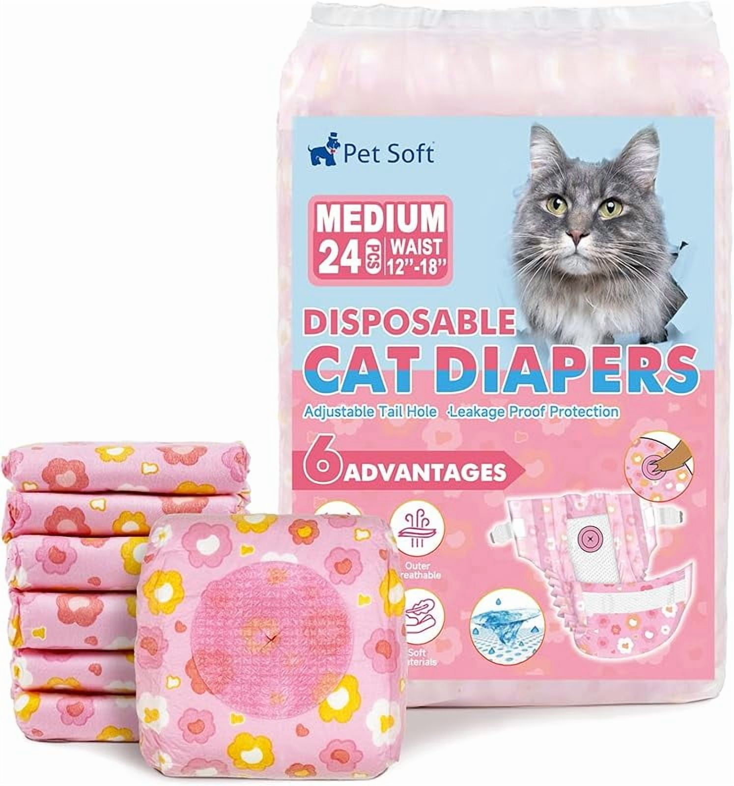 Disposable Cat Diapers for Female & Male Cats, Puppy Doggie Diapers for ...