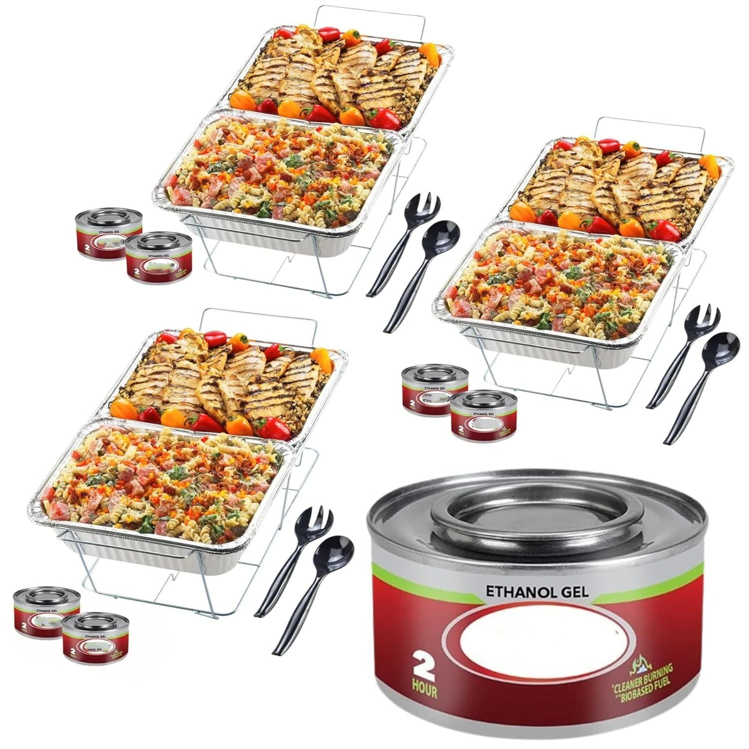Disposable Chafing Dish Buffet, Set of 3 Full-Size Chafing Dishes for ...