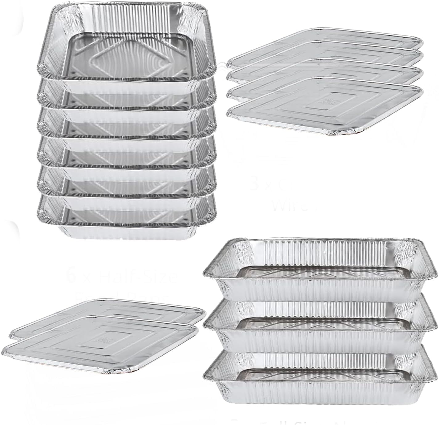 Disposable Chafing Dish Buffet Set Food Warming Trays Replacement - 3 ...