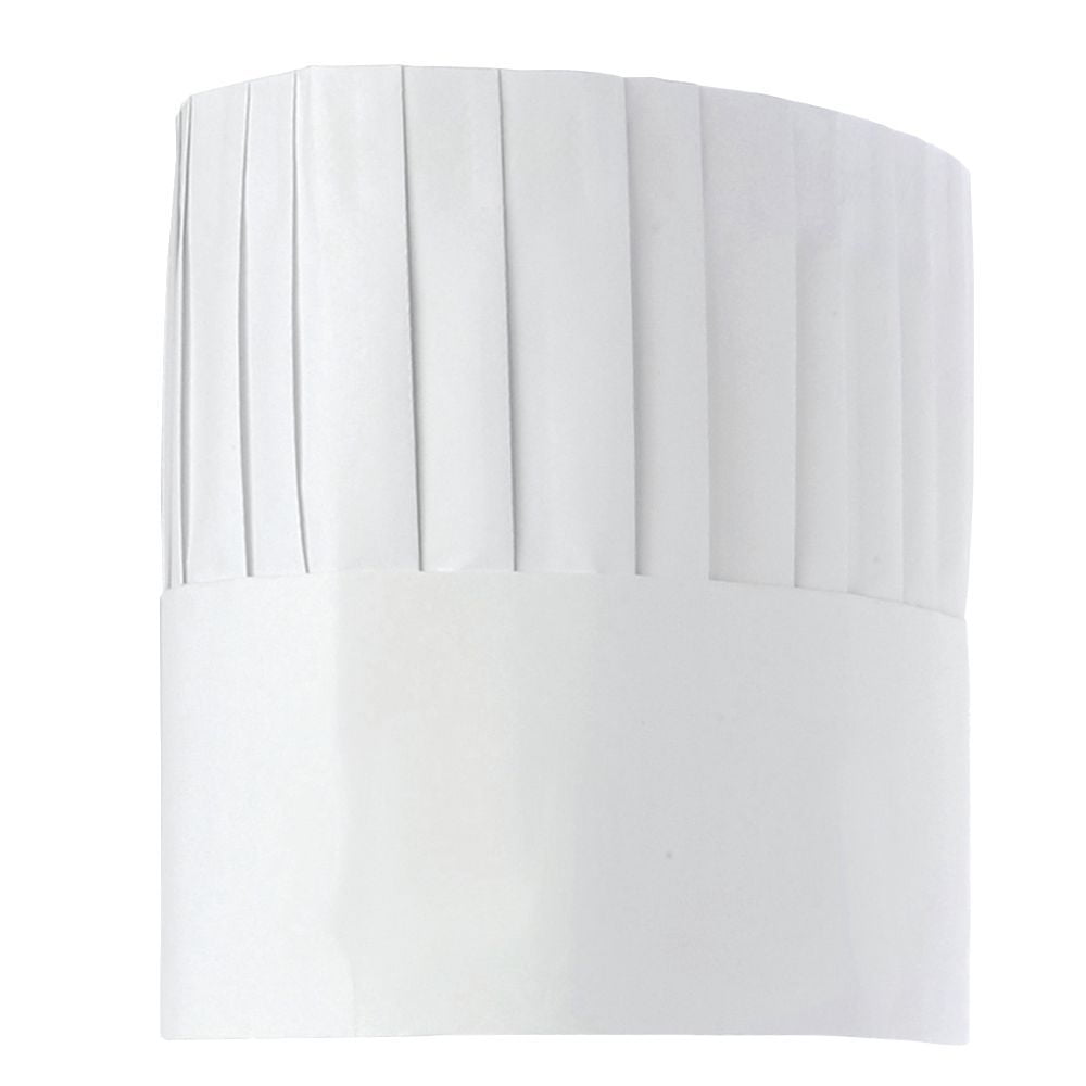 Disposable Chef Hat 7"H Adjustable Headband 1" Wide Pleats 25 Per Case ...