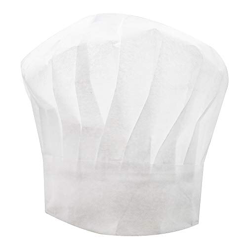 Disposable Chef's Hat White Paper Cooking Kitchen Hats 11.5 Inch Tall ...
