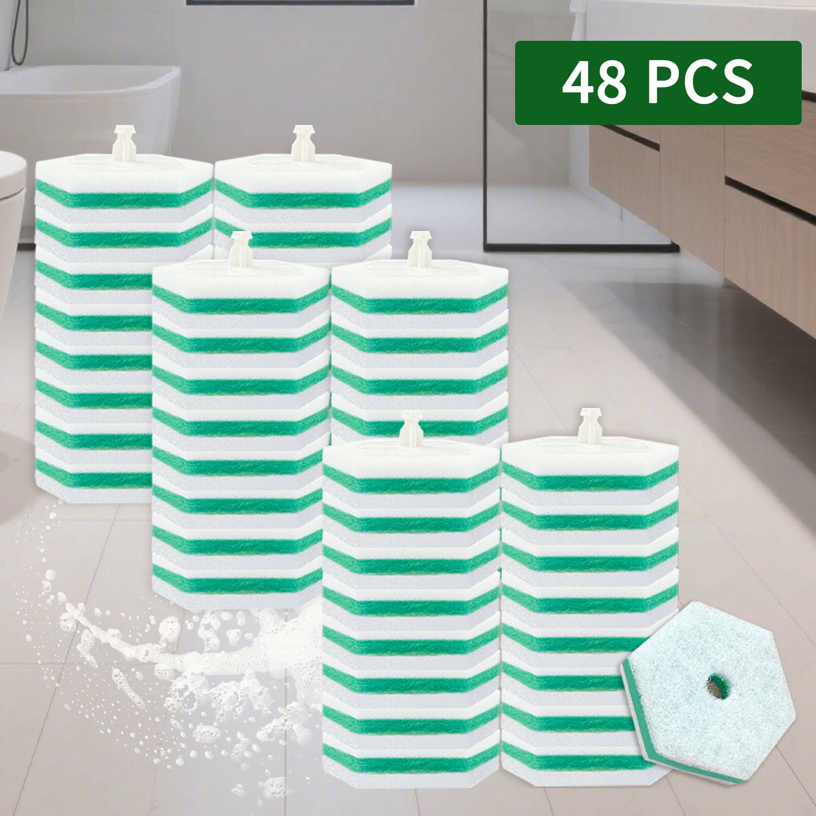 Disposable Cleaning Sponge Toilet Cleaning The Sponge Surface Is ...