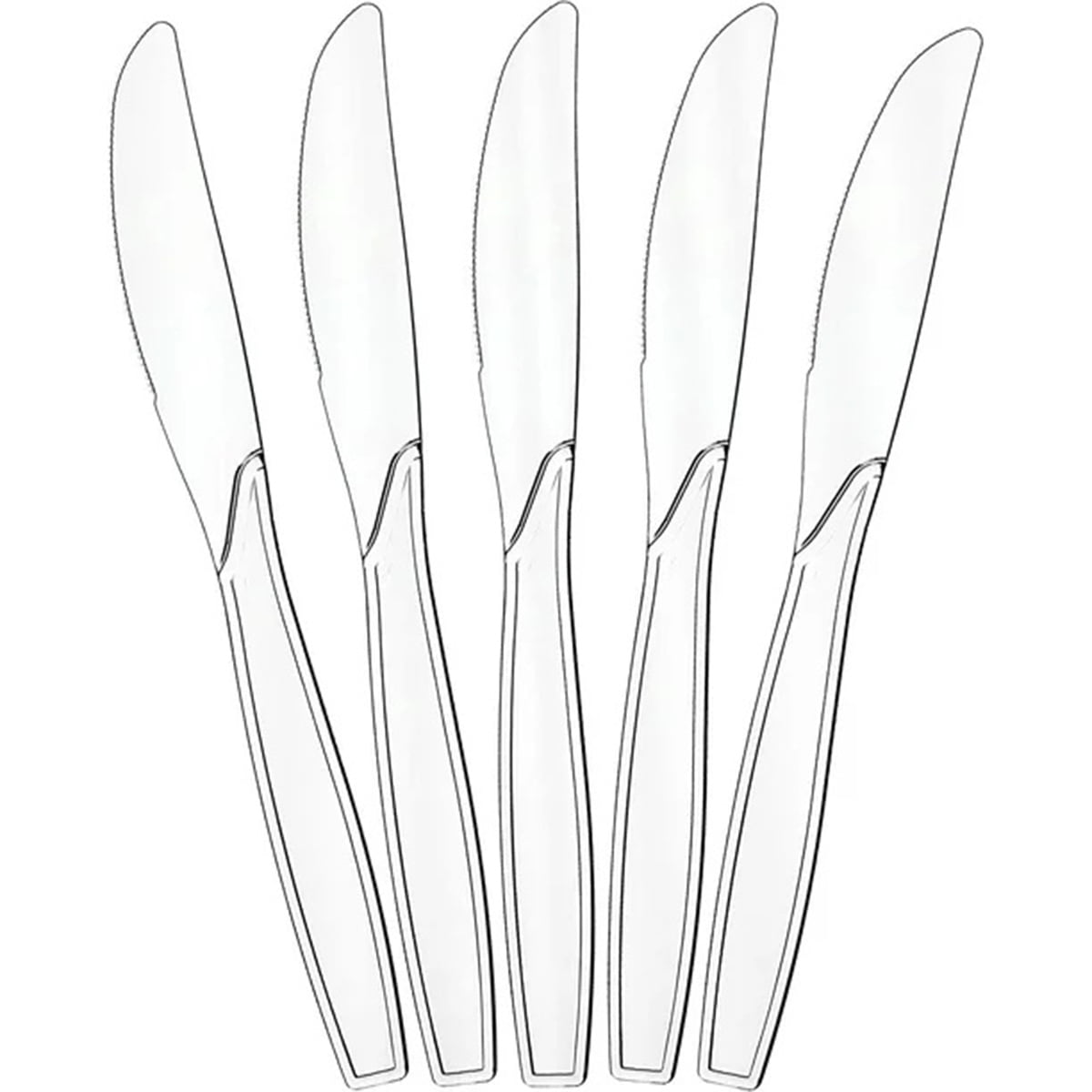 Disposable Clear Plastic Cutlery Disposable Utensils Heavyweight 100 ...