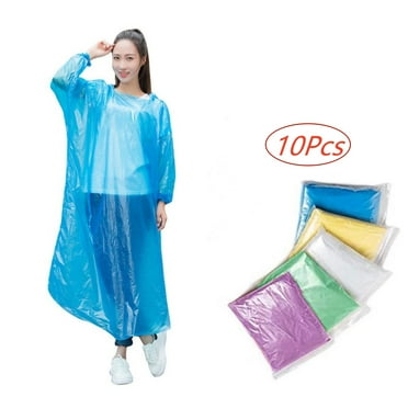 Better Office Products Disposable Clear Rain Ponchos with Hood for ...