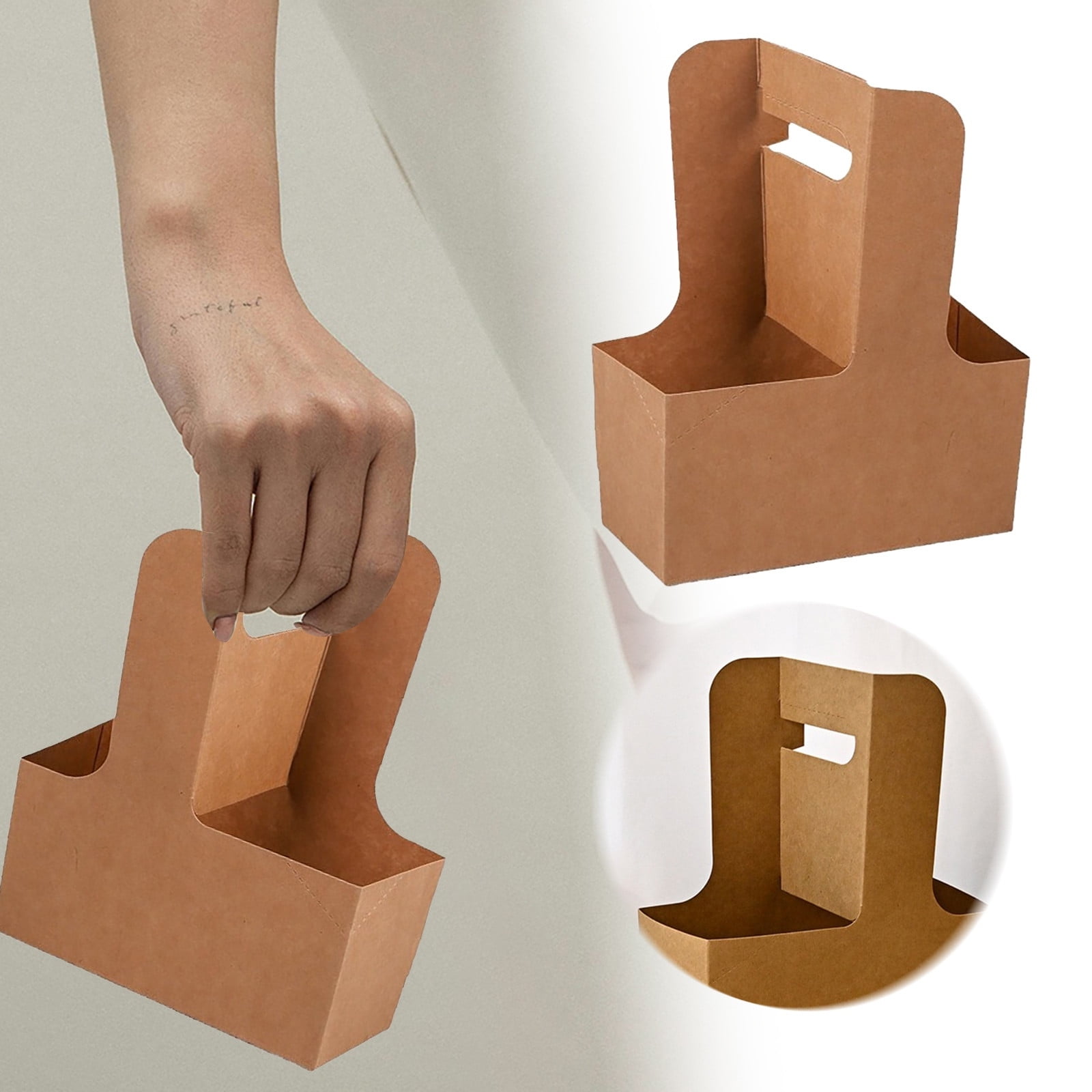 Disposable Coffee Cup – /Double Cup Handle Tray For Takeout Kraft Paper ...