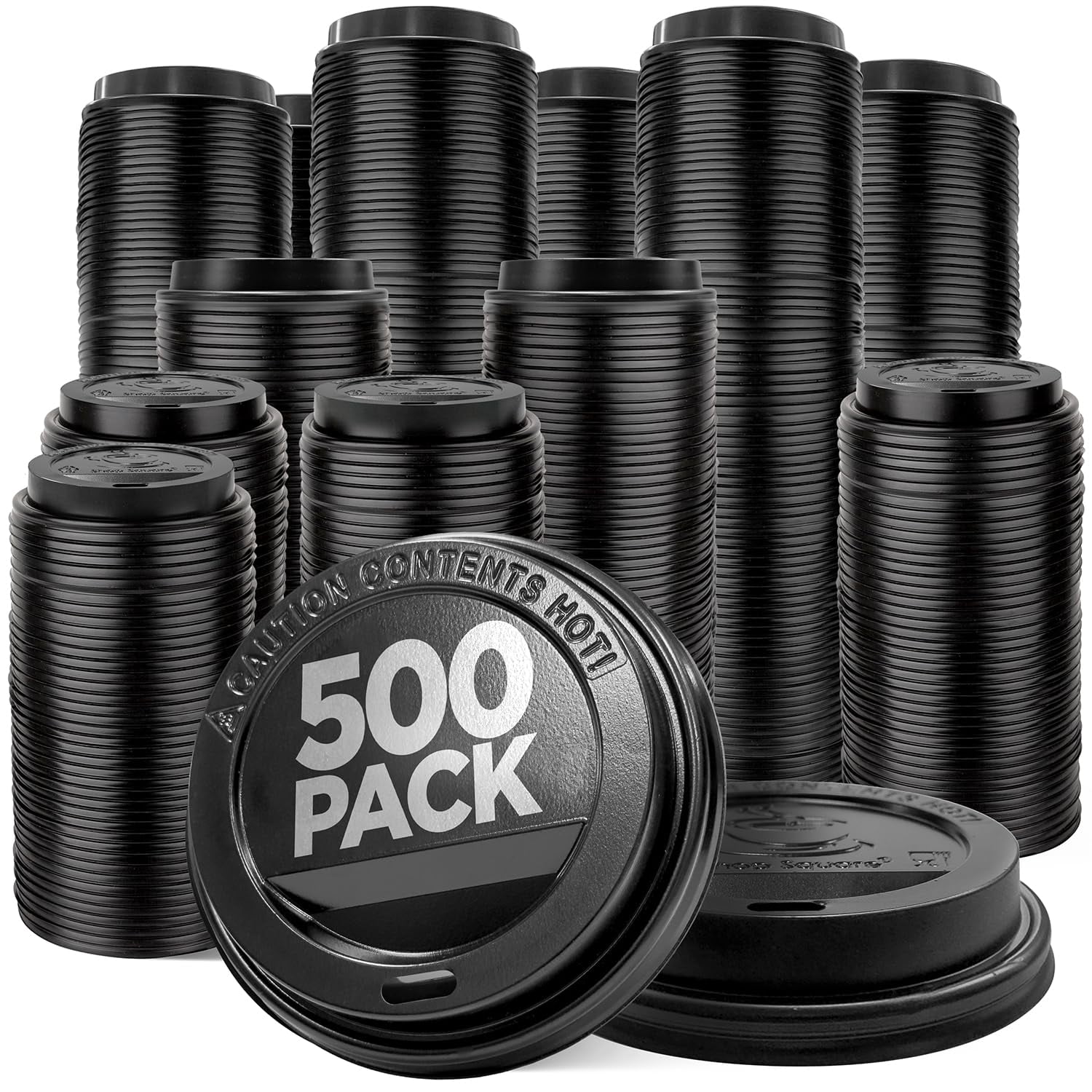 Shop Square, Disposable Coffee Cup Lids, 500 Pack, Black - Walmart.com