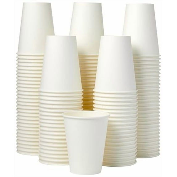 Disposable Coffee Cups, 12 ounces, Paper, 1000 Count (Pack of 1), White ...
