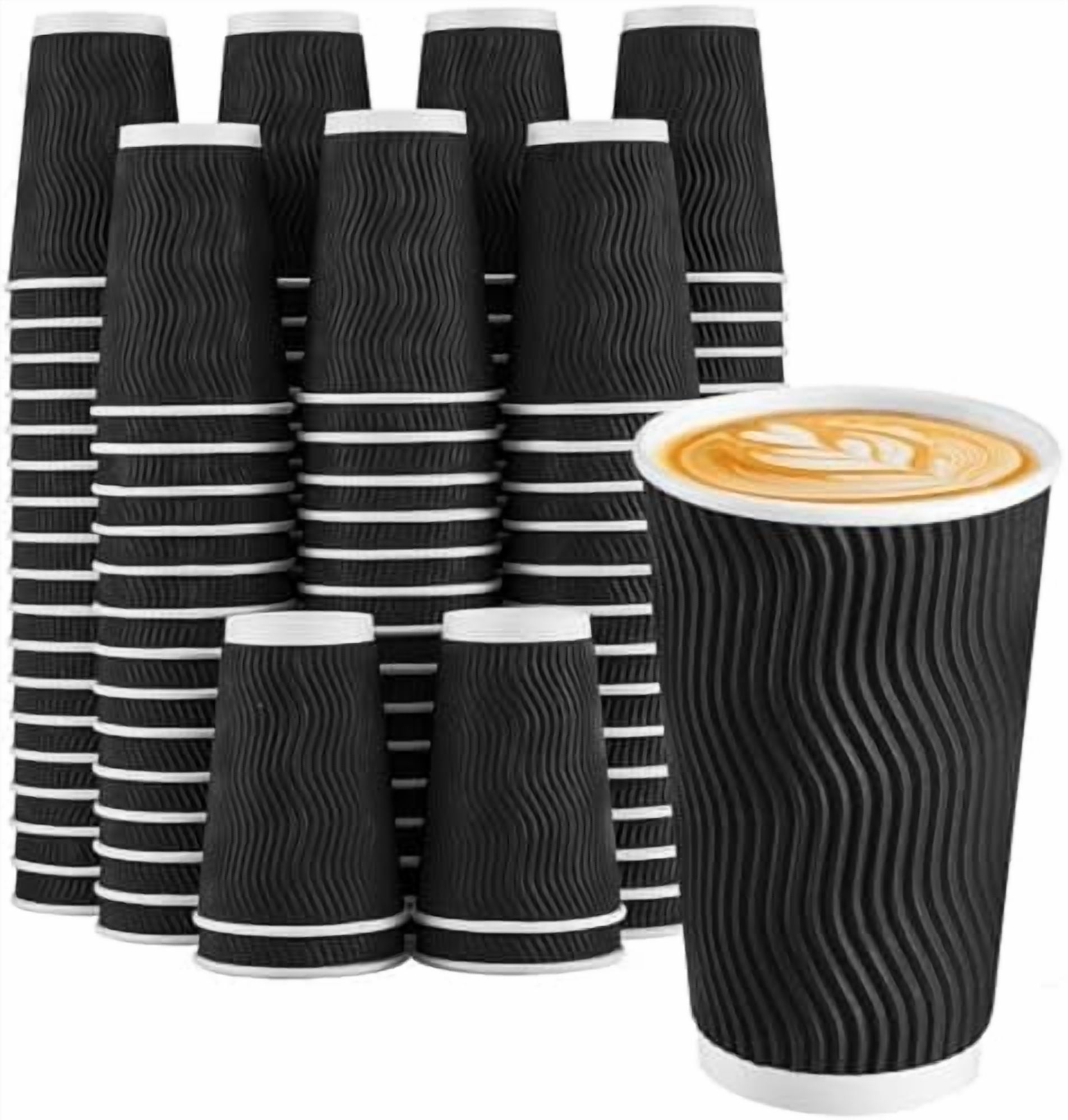 Disposable Coffee Cups 16 OZ 90 Pack, Paper Coffee Cups 16 OZ for Hot ...
