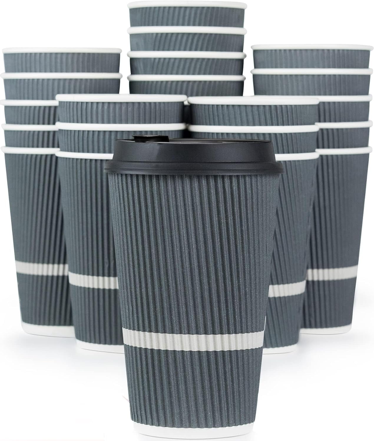 Disposable Coffee Cups With Lids - 16 oz To Go Coffee Cup (70 Pack ...