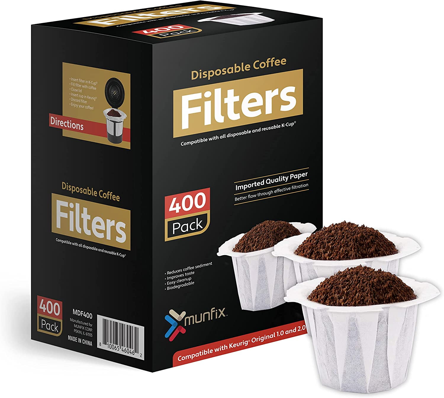 Disposable Coffee Filters, 400 Count Paper Coffee Filter for Keurig ...