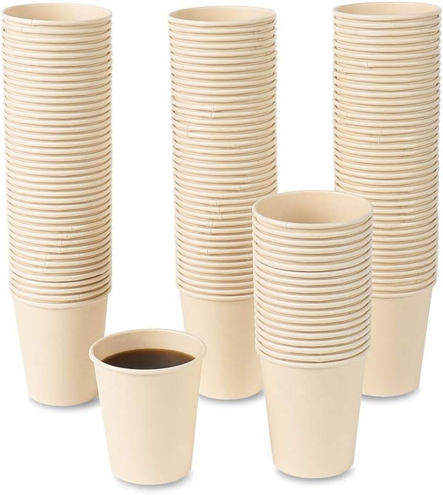 Disposable Coffee Paper Cups, Fiber Brown Hot Drink 160 Count 8 oz ...