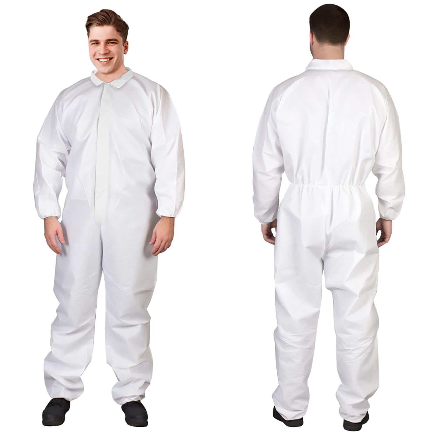 Disposable Coveralls, 3X-Large. Pack of 25 White Microporous Hazmat ...