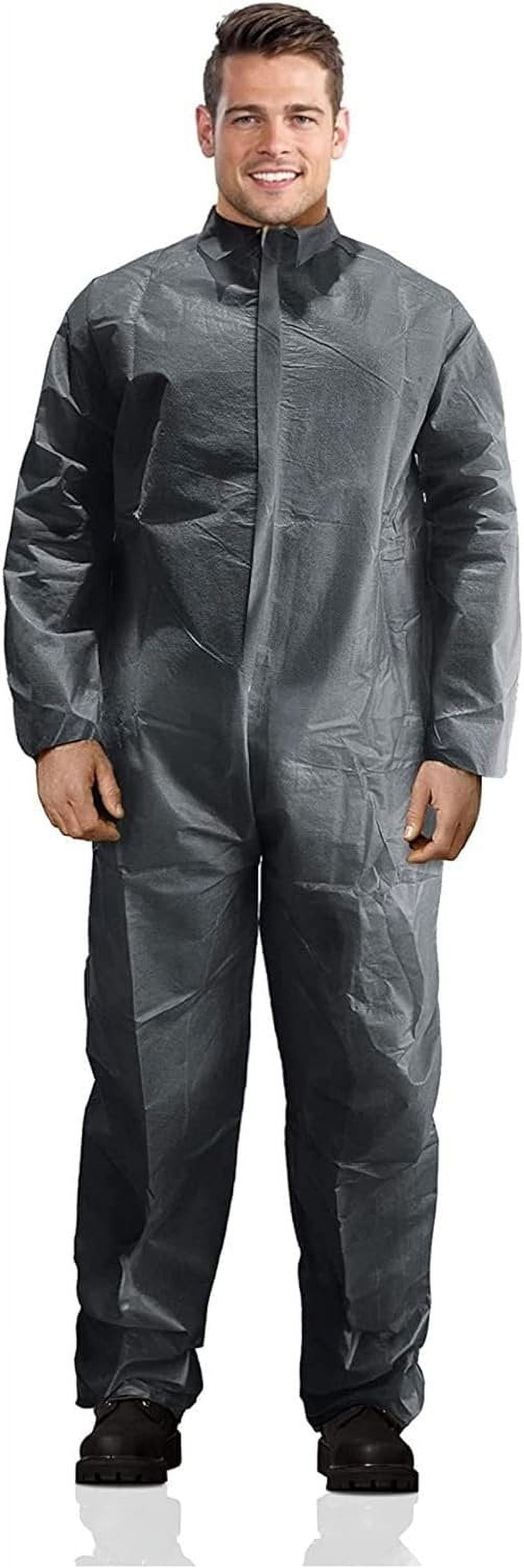 Disposable Coveralls for Men and Women XX-Large, Pack of 5 Gray Hazmat ...