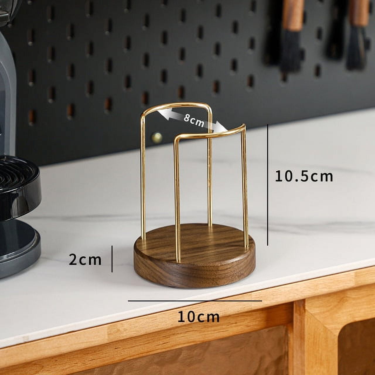 Disposable Cup Storage Holder Modern Walnut Mug Display Stand Organizer ...