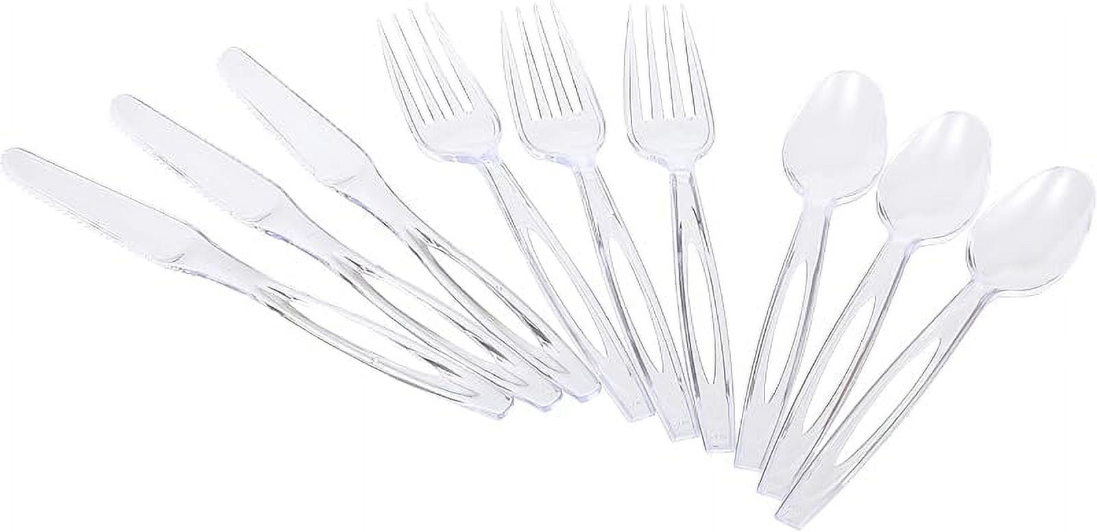 Disposable Cutlery Set - Clear Heavy Duty Plastic Forks, Knives, and ...