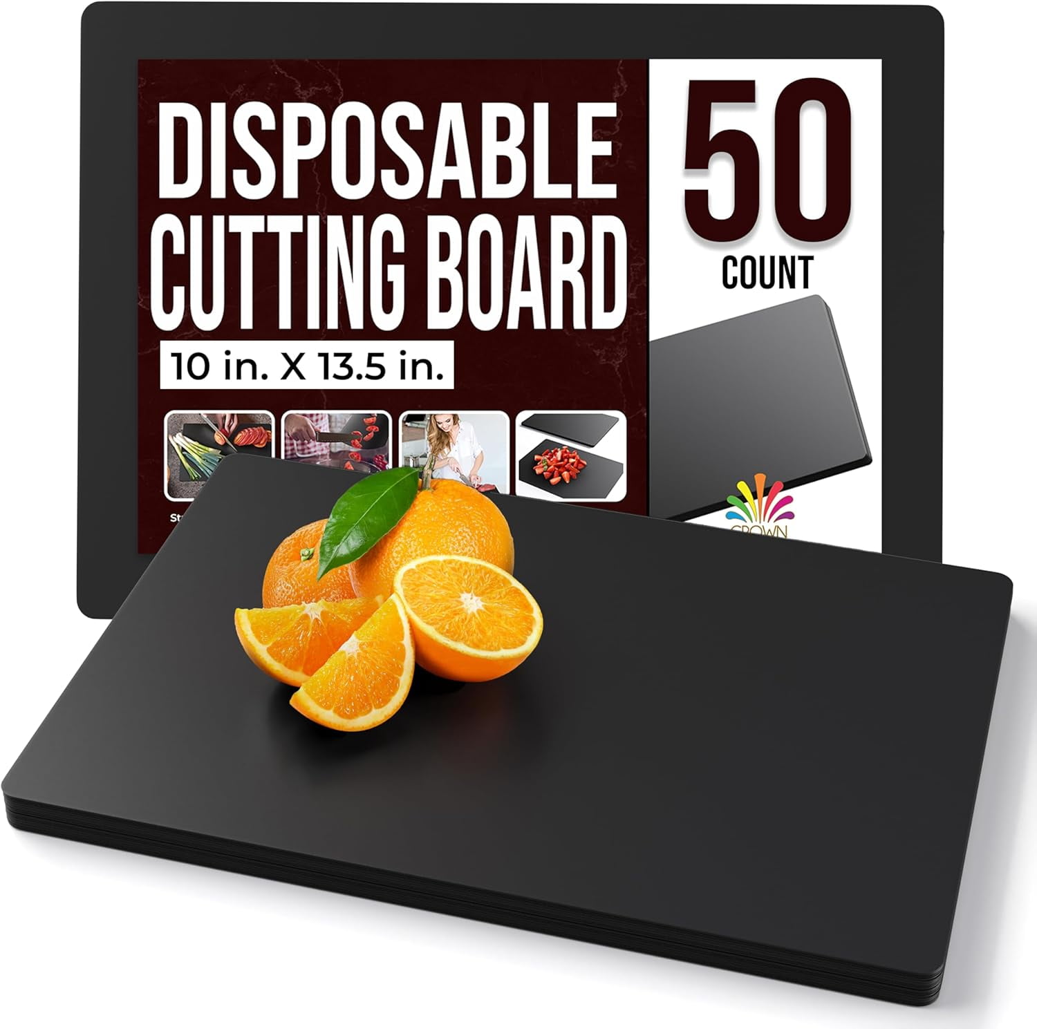 Disposable Cutting Boards for Kitchen 50 Count Black Cutting Board 10 ...
