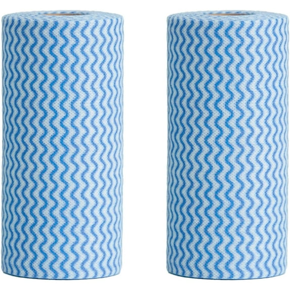 Disposable Dish Cloths Roll Reusable Kitchen Towels Heavy Duty Blue ...