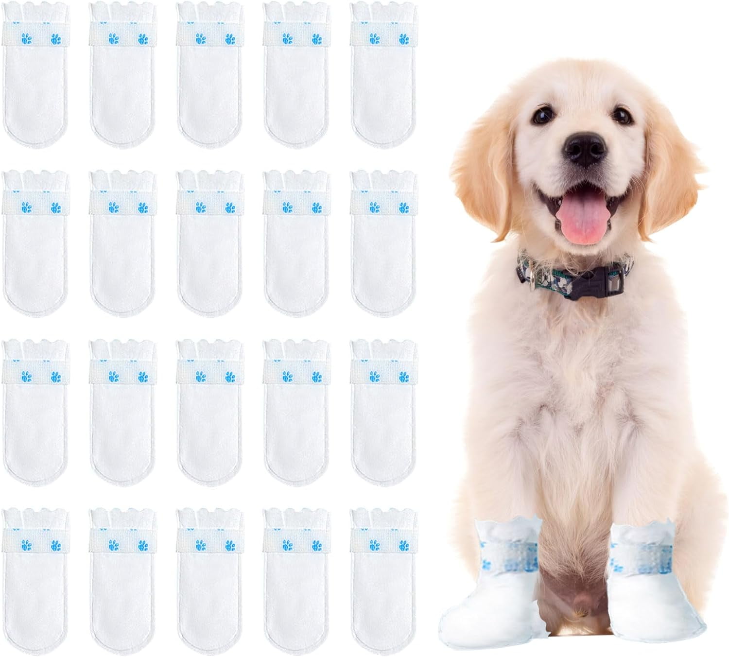 Disposable Dog Boots for Paw Protection, 20 Pcs Pet Shoes with ...