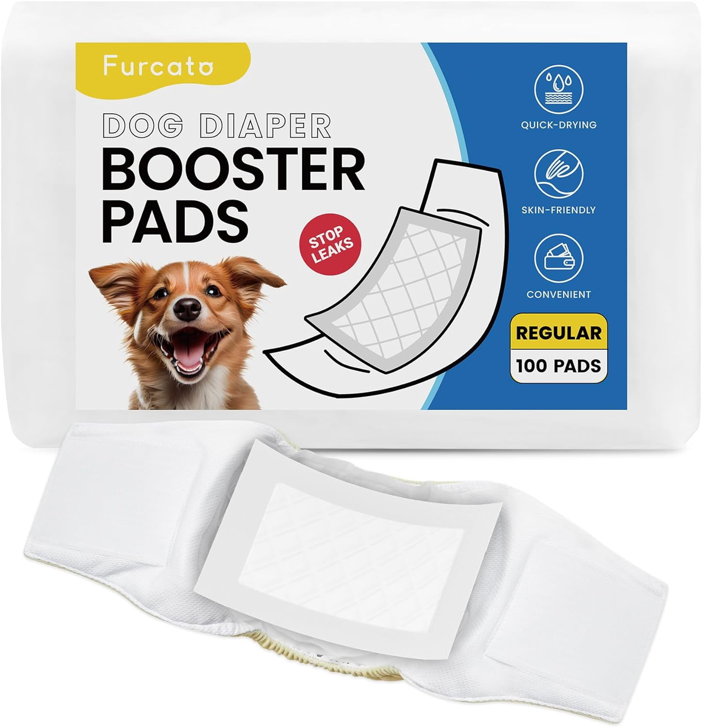 Disposable Dog Diaper Liners Booster Pads for Male & Female Dogs ...