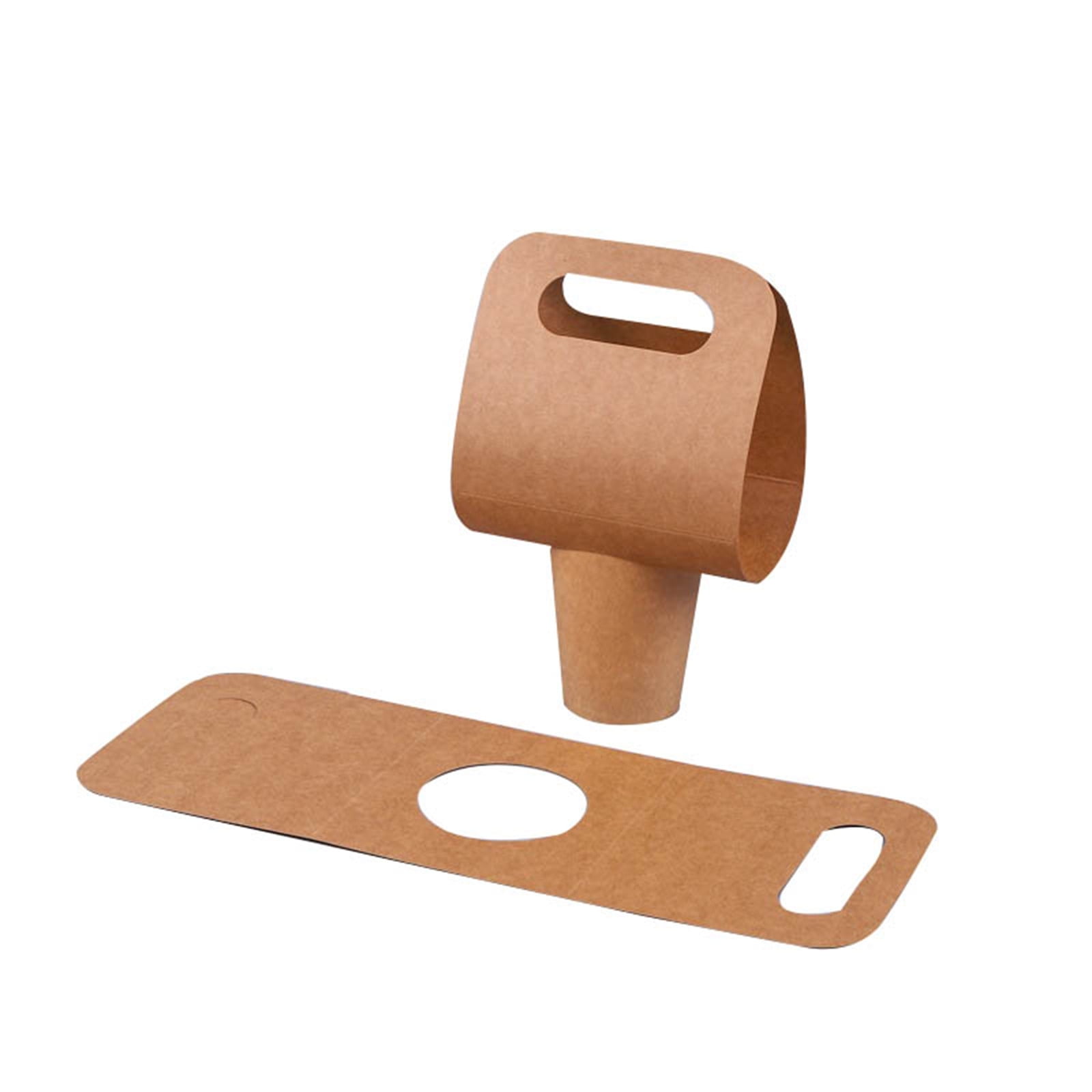 Disposable Double Cup Holder Tray Kraft Paper Drink For Takeout Coffee ...