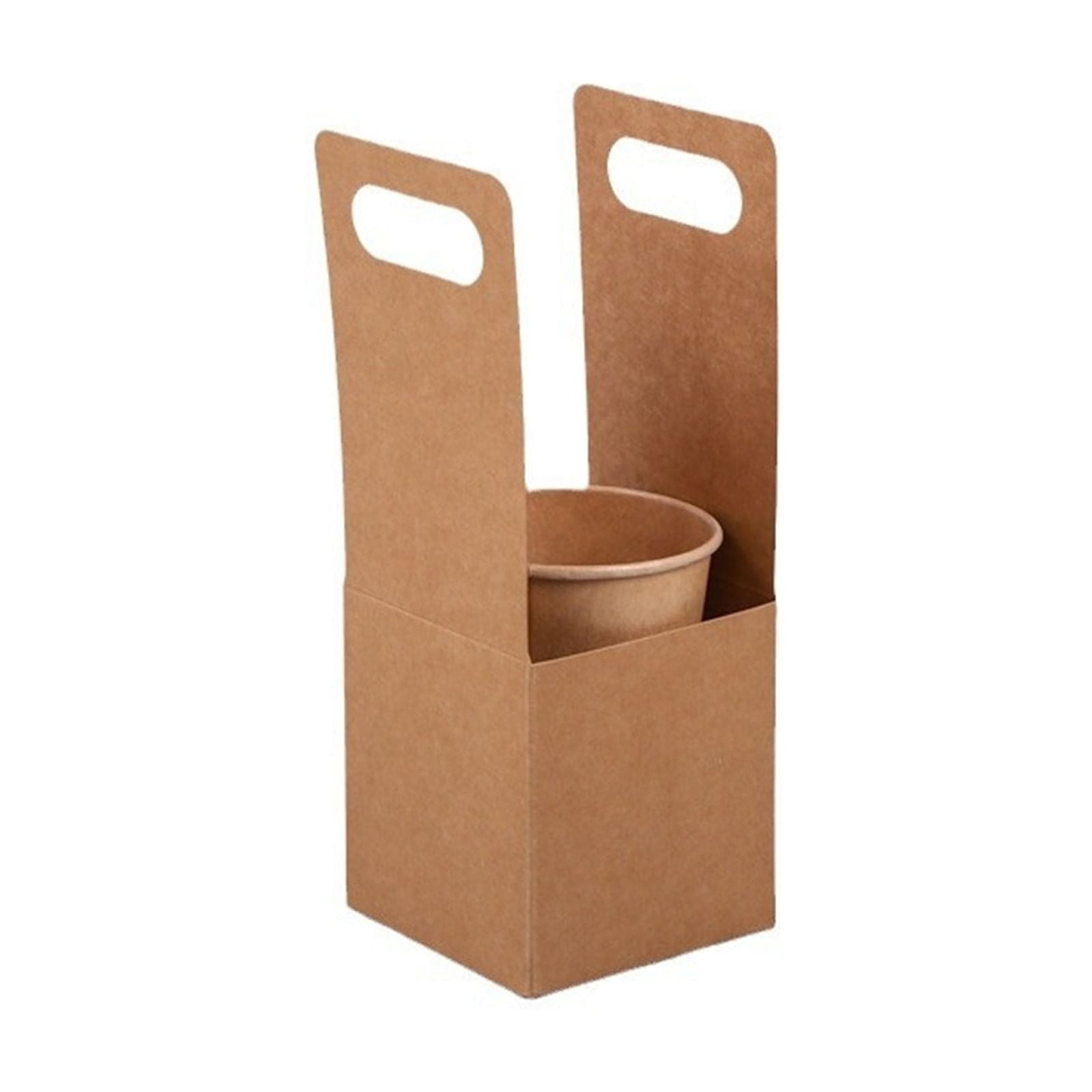 Disposable Double Cup Holder Tray Takeout Kraft Paper Beverage for ...