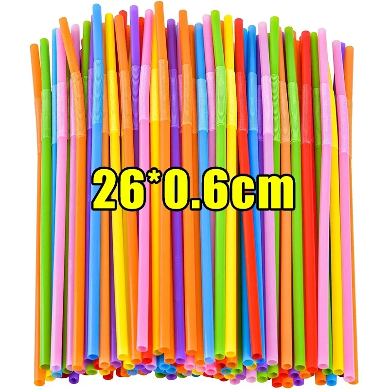 Disposable Drinking Straws Multicolor Plastic Pipes Cola Straws Bar ...