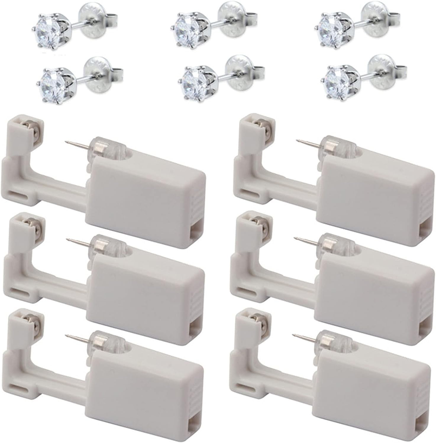 Disposable Ear Piercing Gun with 5mm Crystal Stud Earrings Set ear ...