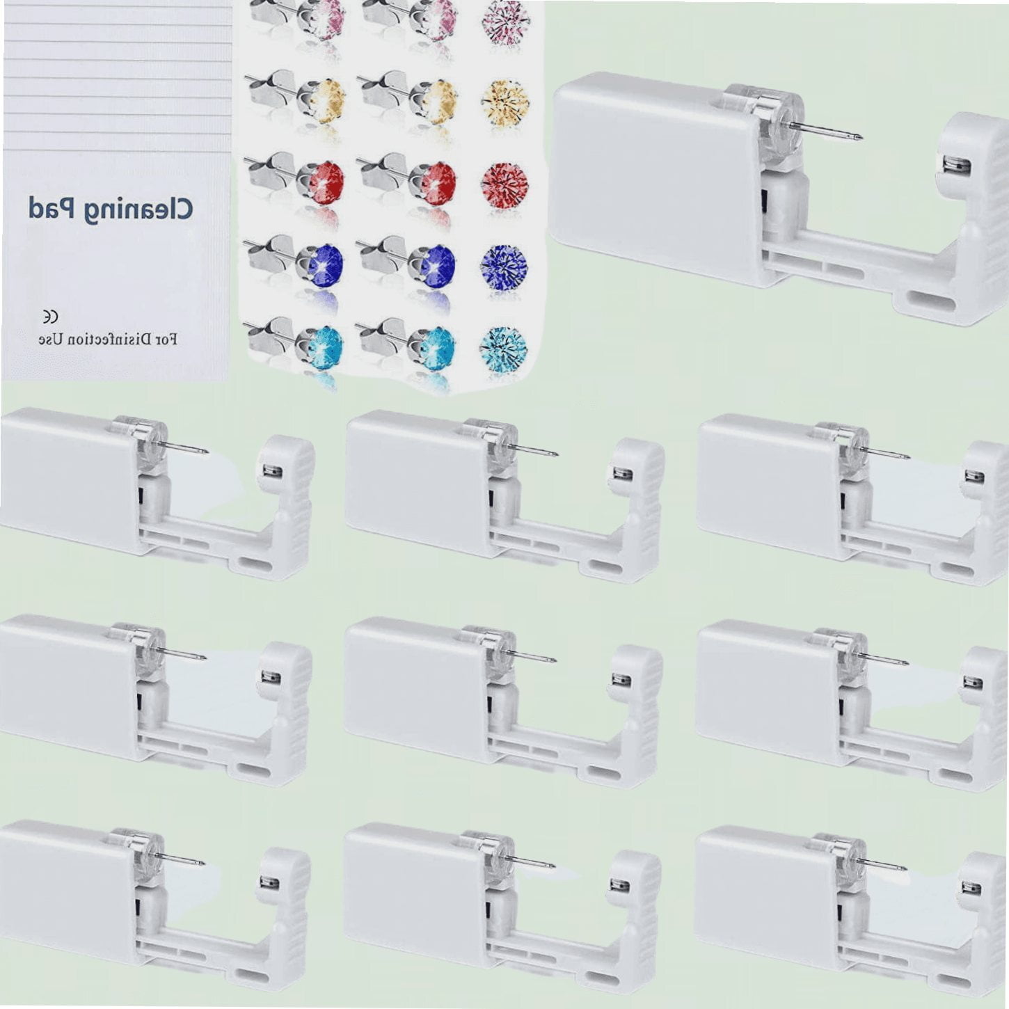 Disposable Ear Piercing Kit, 10 Pack, Hypoallergenic Stainless Steel ...