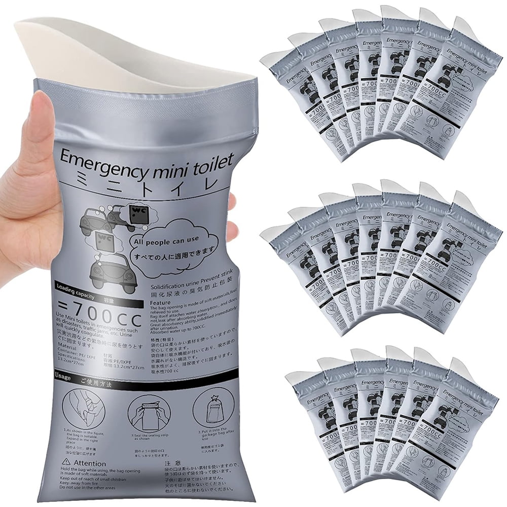 Disposable Emergency Urinal Bag, 20 PCS Portable Camping 700CC Pee Bags ...