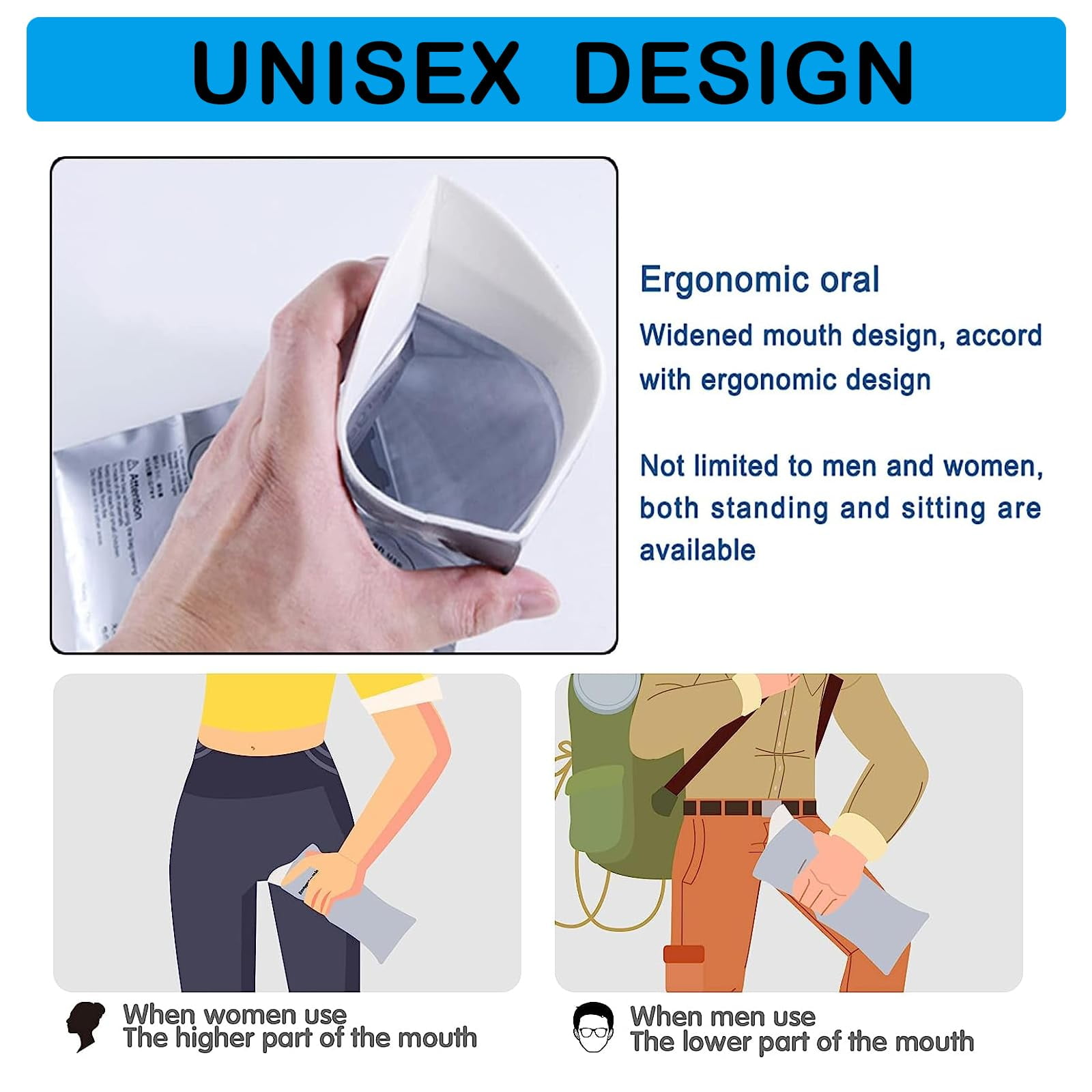 Disposable Emergency Urinal Bag, 8 Pack Portable Camping Pee Bags ...