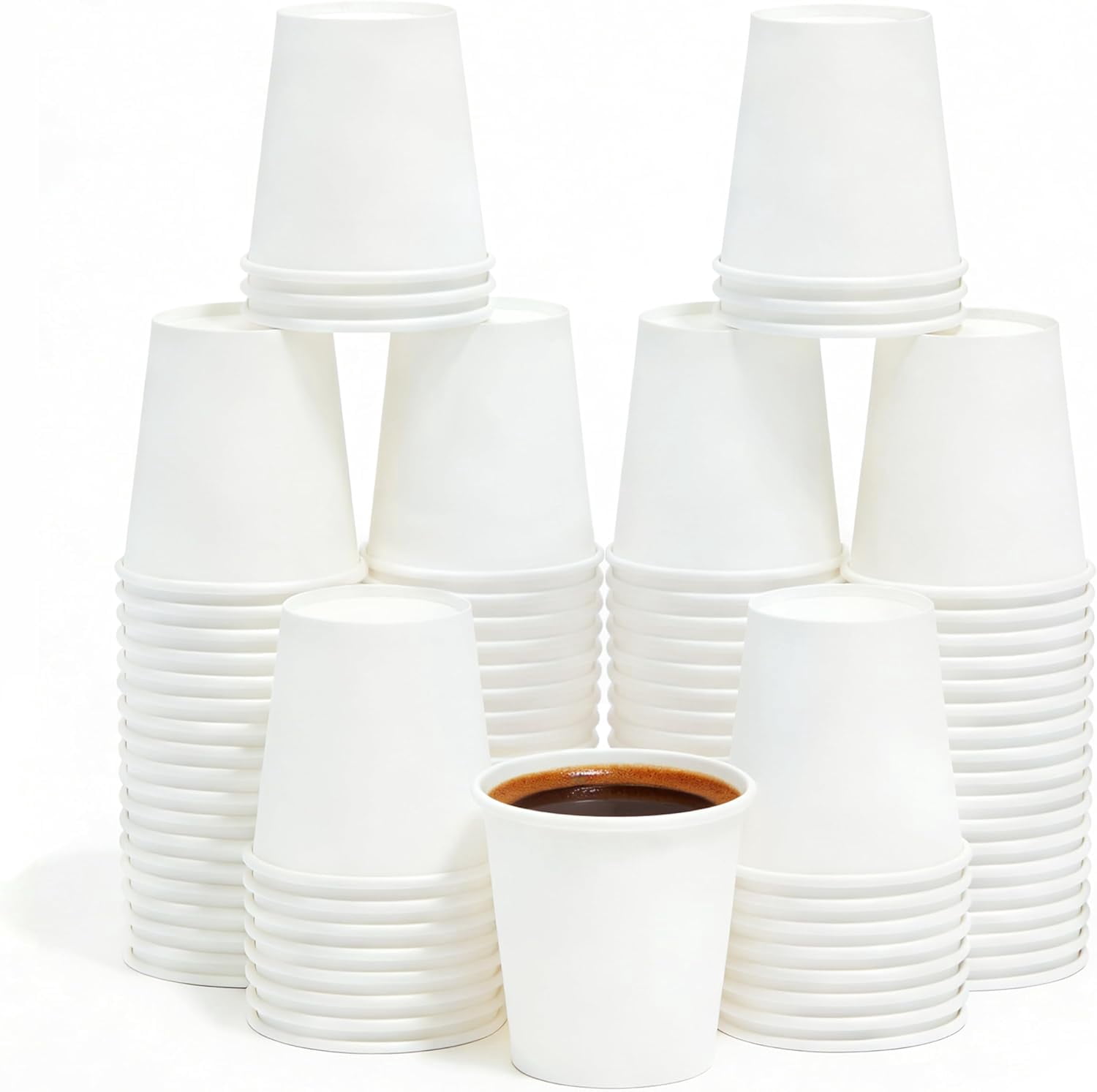 Disposable Espresso Cups, 200 Count, 4oz White Paper Coffee Cups ...