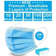 Disposable Face Mask - Pack of 50 Single Use Protective Masks With 3 ...