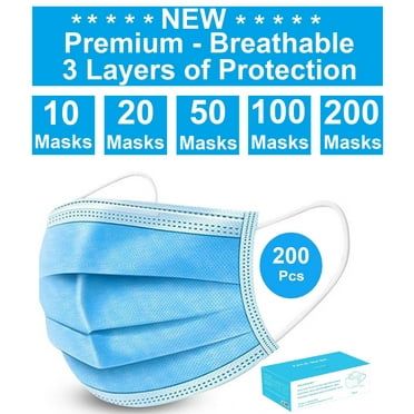 Disposable Face Mask - Pack of 50 Single Use Protective Masks With 3 ...