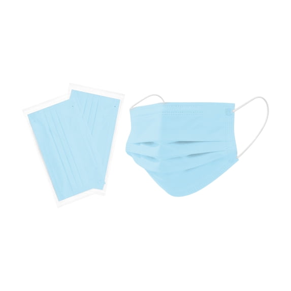 Disposable Face Mask, 3 Ply Non-Woven Breathable Light Blue ...