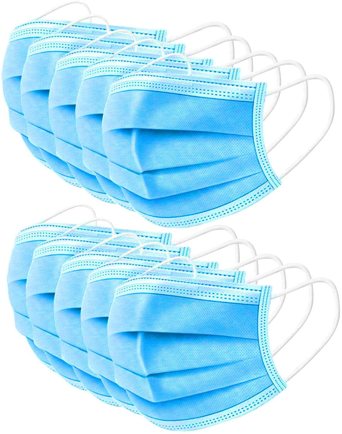"eZthings Disposable Face Mask, 50 PCS, 3 Layers with Filter, Non-Woven ...