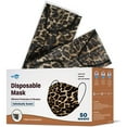 Disposable Face Masks 3-Ply Individually Wrapped , 50ct - Leopard ...