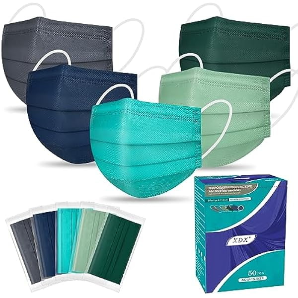 Disposable Face Masks, 50 Pack- 4 Layer Individually Wrapped Masks For ...