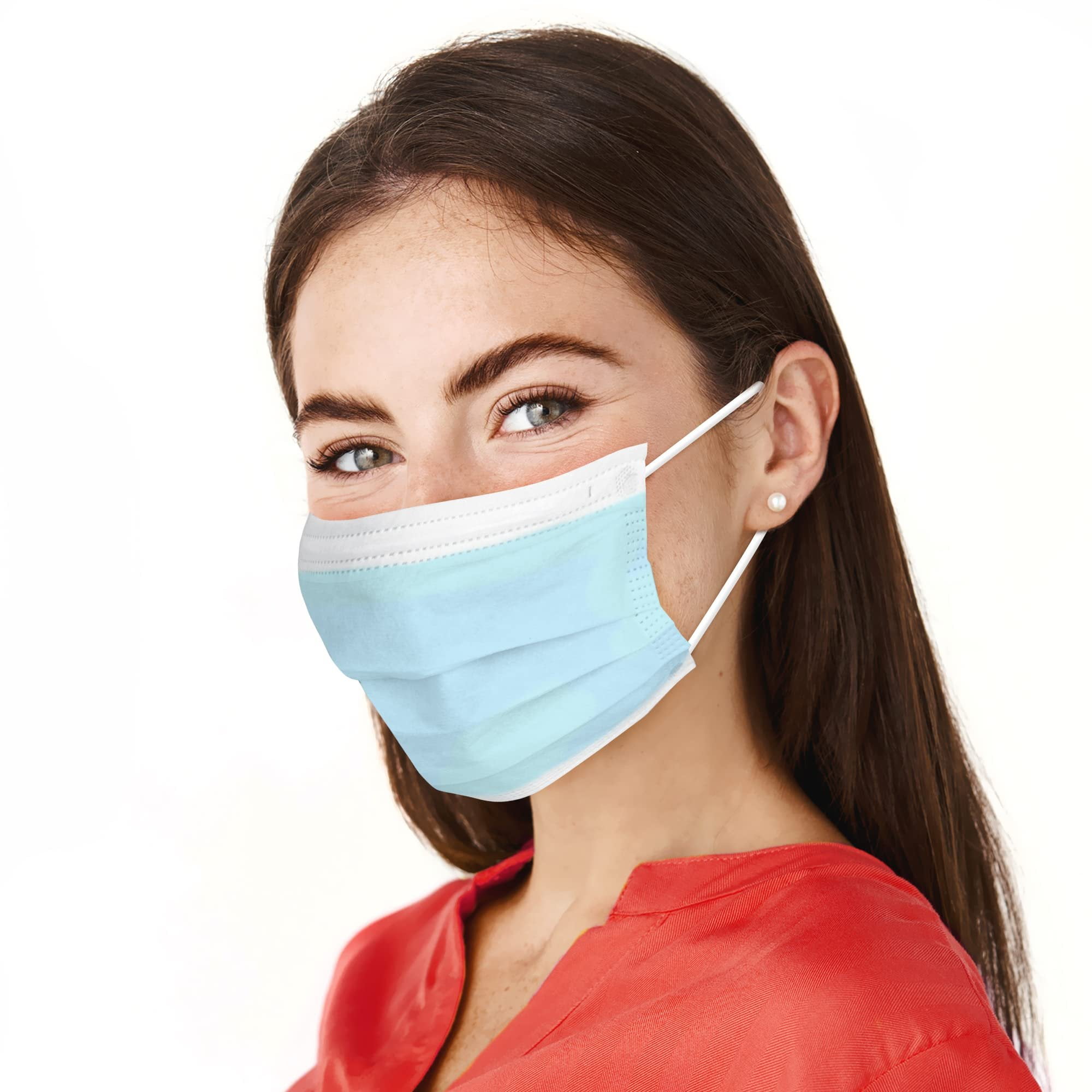 Disposable Face Masks in Bulk. Pack of 2000 Blue Adult 3-ply Mouth ...