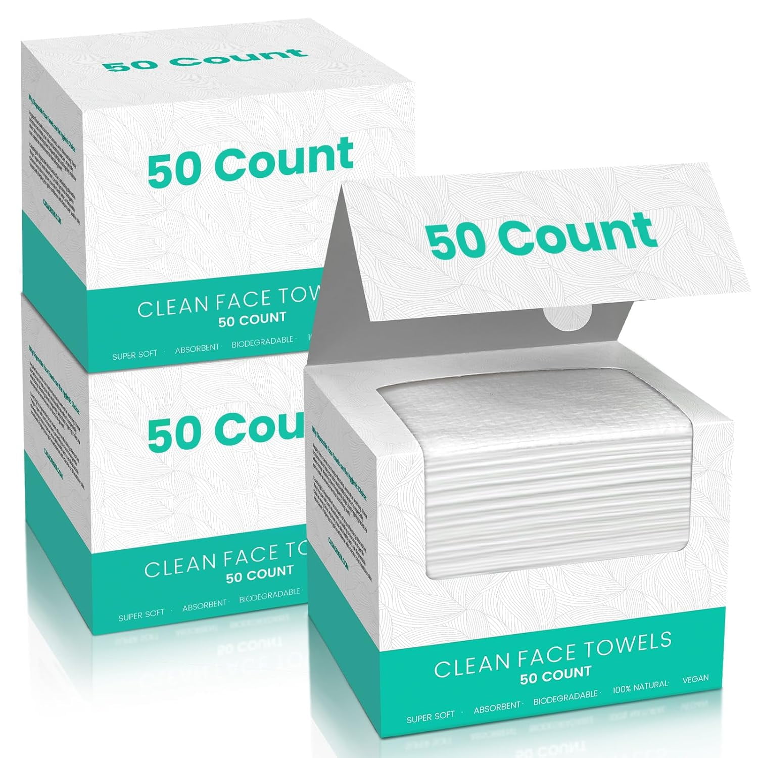 Disposable Face Towel, Biodegradable, 10" x 12" Super Thick Soft Facial Towels, 150 Count Face ...