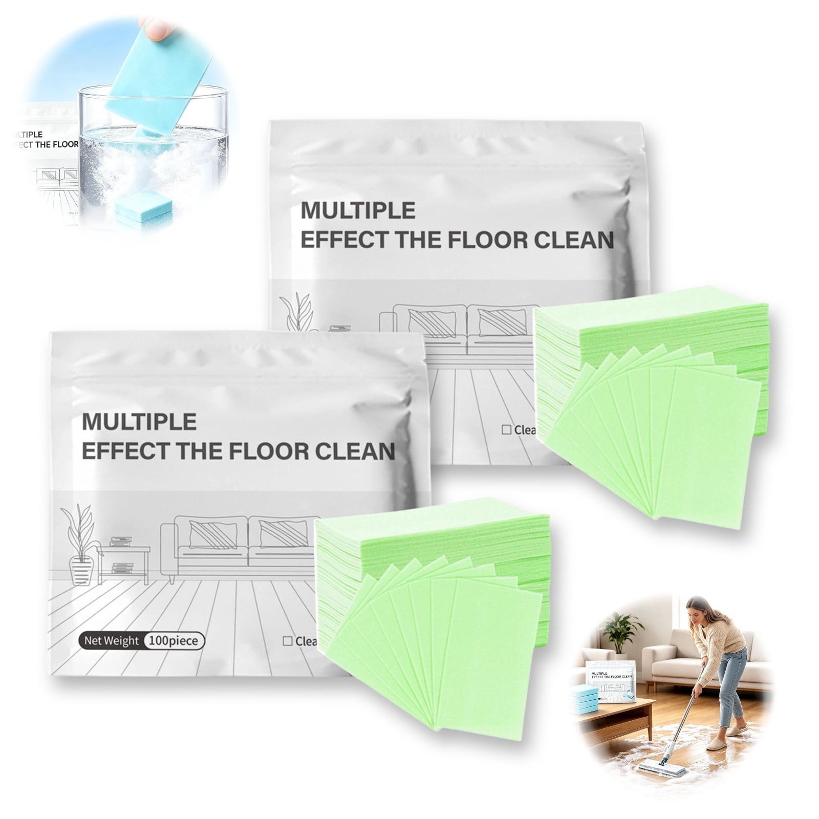 Disposable Floor Sheets, 200 Count 2 Pack, Cedar Mop, Cuban Mop, Floor ...