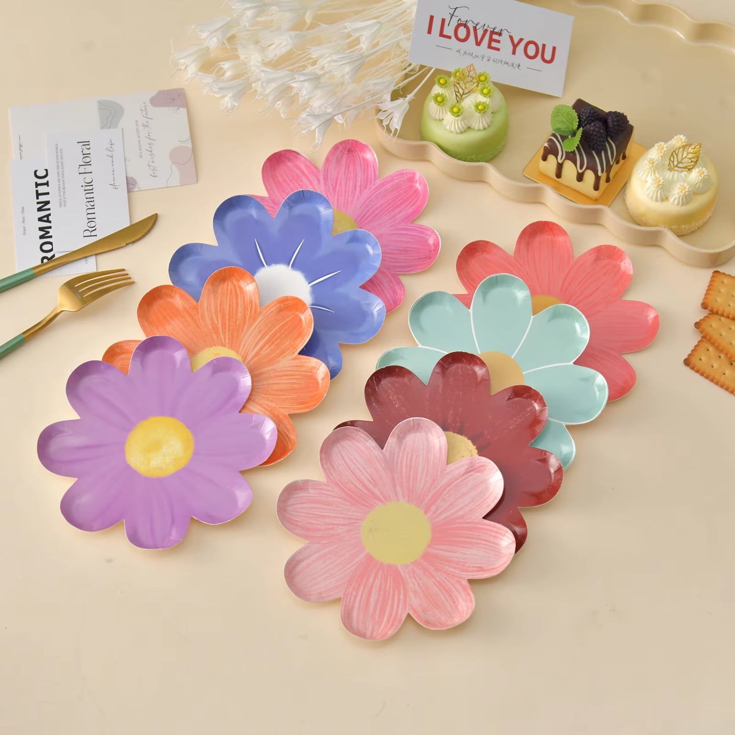 Disposable Flower Paper Plate for Picnics and Birthday Parties ...